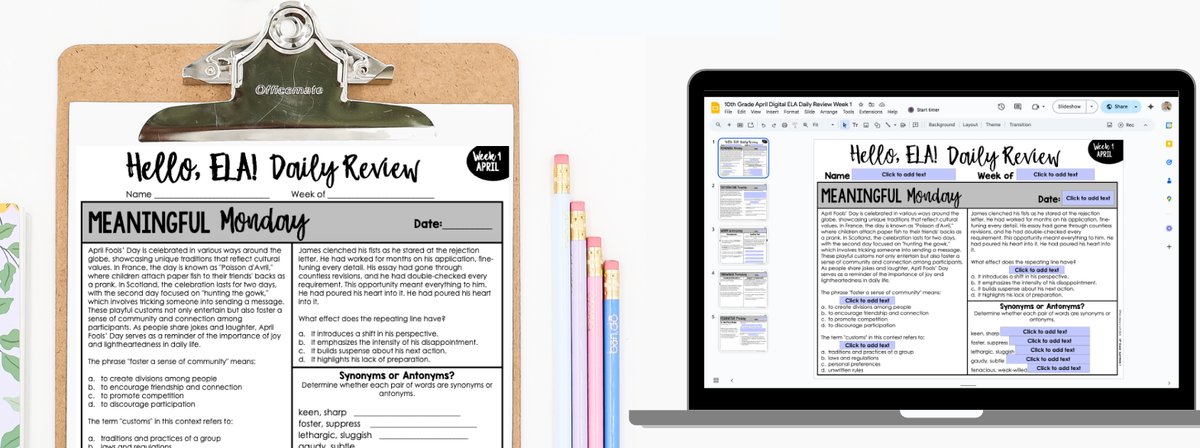 High School ELA Daily Review Bundles – The Literacy Loft