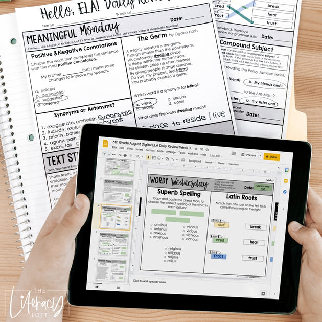 6th Grade ELA Daily Review – The Literacy Loft