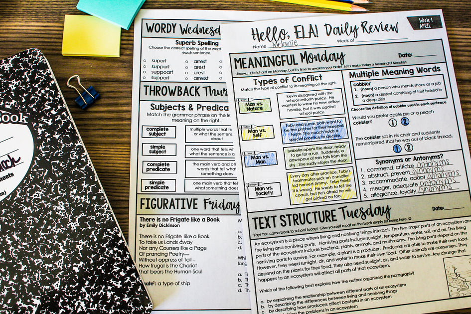 ELA Daily Review – The Literacy Loft