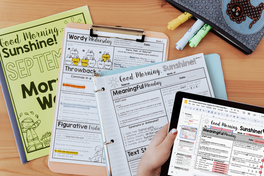 4th Grade ELA and Math Morning Work – The Literacy Loft