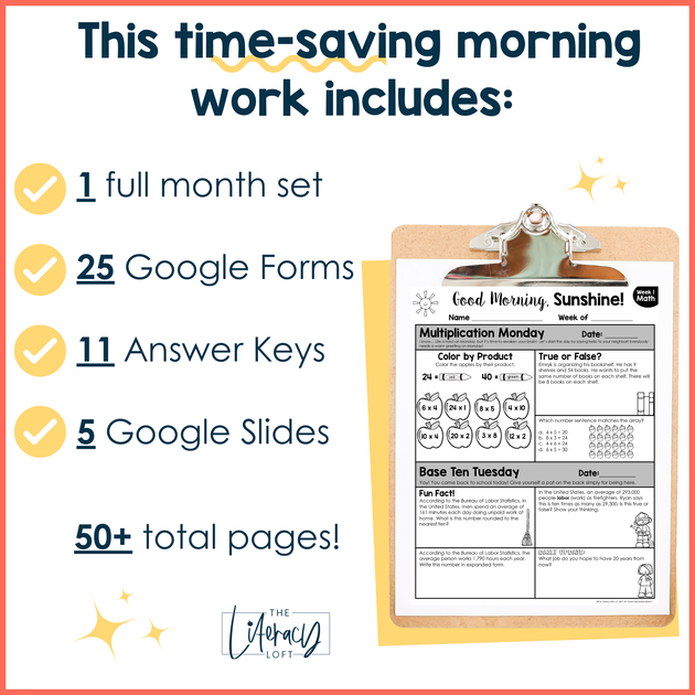 Math Morning Work 4th Grade {September} | Distance Learning | Google A ...