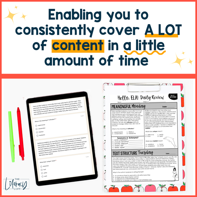 ELA Daily Review 7th Grade {September} | Google Slides and Forms – The ...