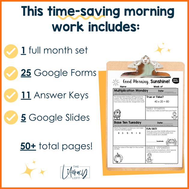 Math Morning Work 4th Grade {October} | Distance Learning | Google App ...