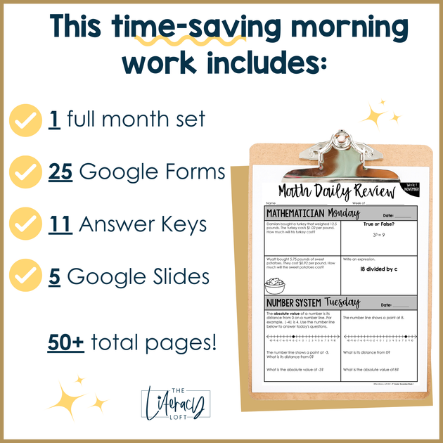 Math Daily Review 6th Grade {November} | Distance Learning | Google Ap ...