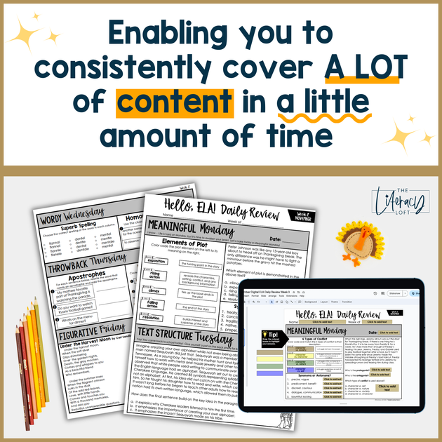 6th Grade ELA Daily Review – November | Printable & Digital Morning Wo ...