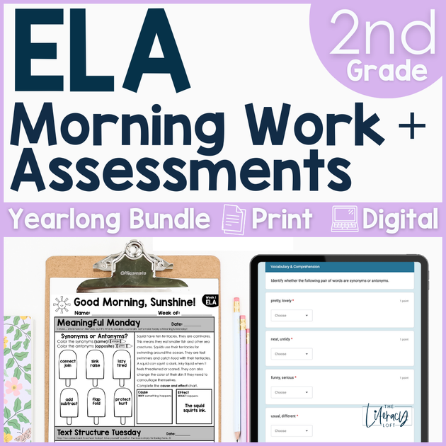 2nd Grade ELA Morning Work and Weekly Assessments Bundle – The Literacy ...