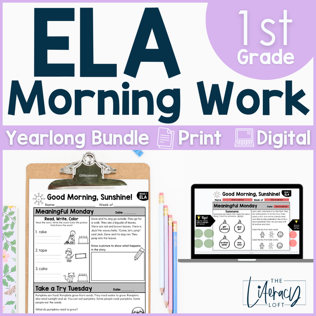 ELA Morning Work 1st Grade Bundle | Printable | Google Apps – The ...