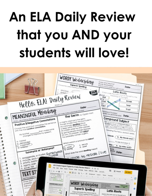 ELA Daily Review 7th Grade Bundle | Printable | Google Apps – The ...