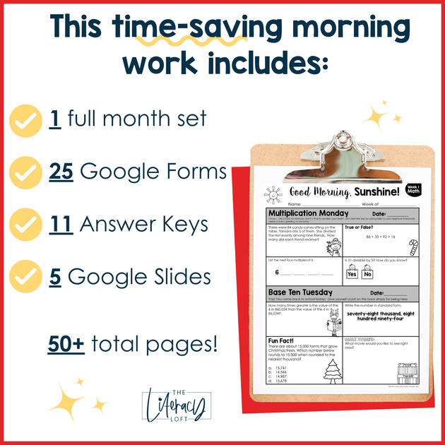 Math Morning Work 4th Grade {December} I Distance Learning I Google Ap ...