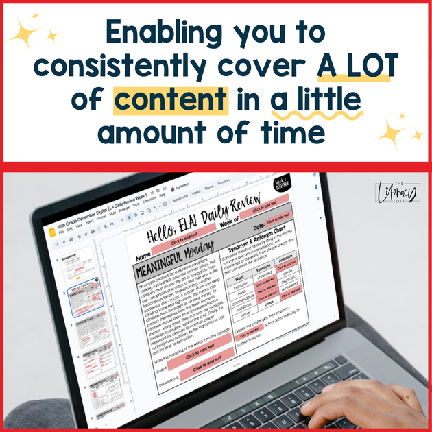 10th Grade ELA High School Daily Review Sub Plans December Grammar and ...