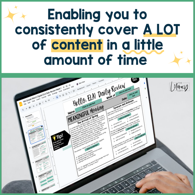 9th Grade ELA High School Spring Spiral Review Grammar Vocabulary Read ...