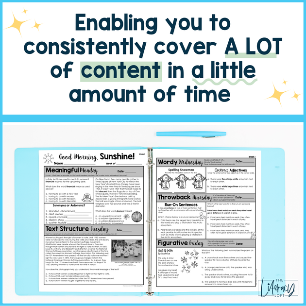 ELA Morning Work 4th Grade {January} I Distance Learning I Google Slid ...