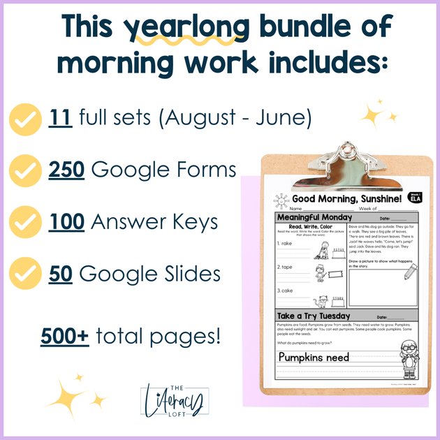ELA Morning Work 1st Grade Bundle | Printable | Google Apps – The ...