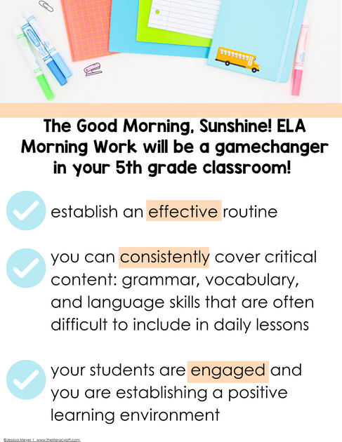 ELA Morning Work 5th Grade (The Bundle) | Distance Learning | Google S ...