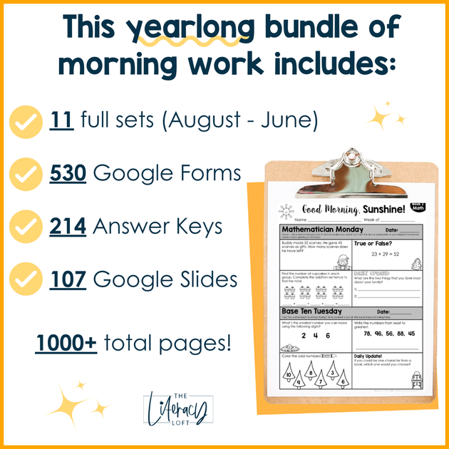 ELA + Math Morning Work 2nd Grade {The Bundle} | Distance Learning | G ...