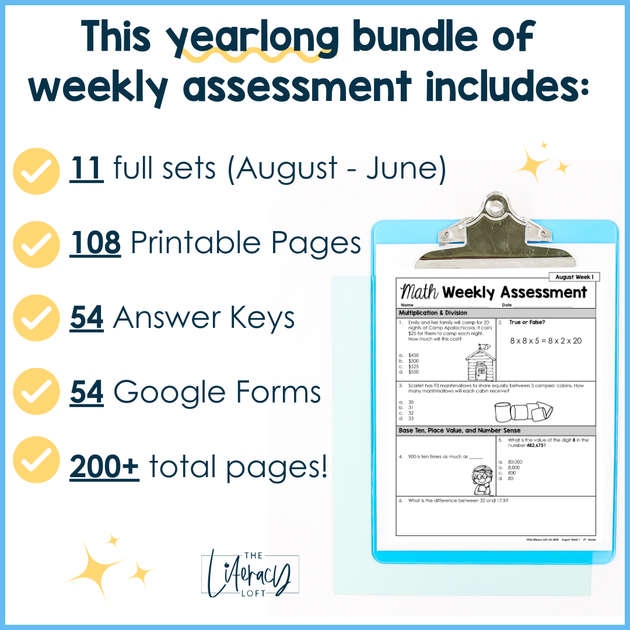 Math Weekly Assessments 5th Grade | Printable | Google Forms – The ...