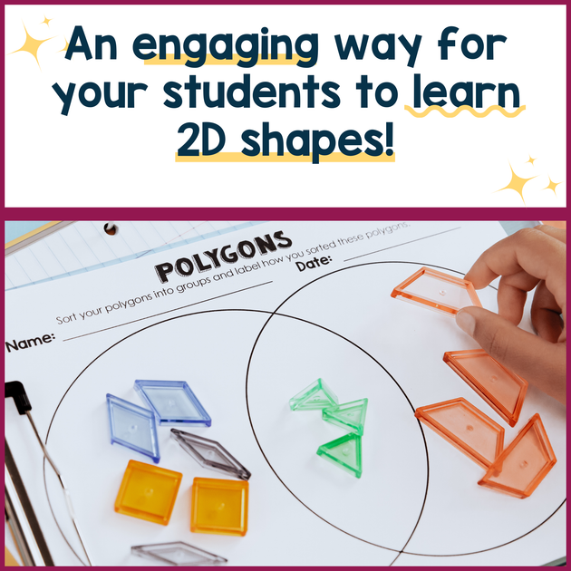 2D Shapes Sorting Categories Activities Math Review 3rd 4th 5th Grade ...