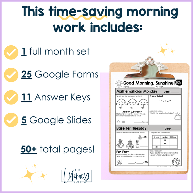 Math Morning Work 1st Grade {April} I Google Apps – The Literacy Loft