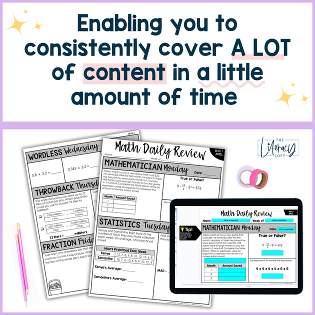 Math Daily Review 6th Grade {April} | Distance Learning | Google Apps ...