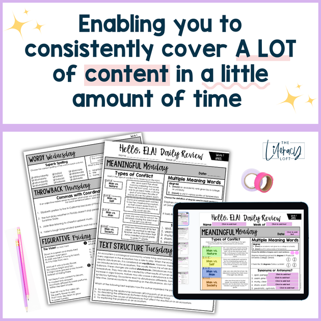 ELA Daily Review 7th Grade {April} | Distance Learning | Google Slides ...