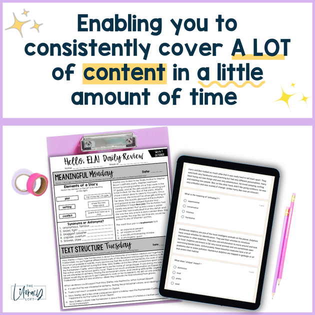 7th Grade ELA Daily Review and Weekly Assessment Bundle – The Literacy Loft