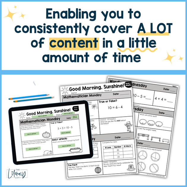 Math Morning Work 1st Grade Bundle | Printable | Google Slides and For ...