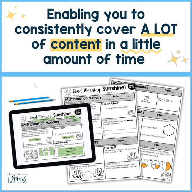 3rd Grade Math Morning Work and Weekly Assessments Bundle – The ...