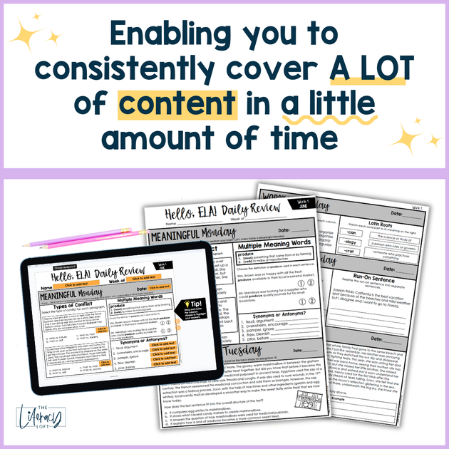 6th Grade ELA Daily Review and Weekly Assessment Bundle – The Literacy Loft