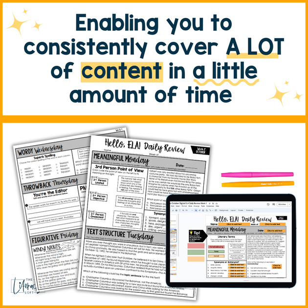 ELA and Math Morning Work Grades 4-6 Bundle – The Literacy Loft