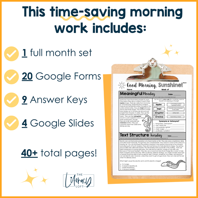ELA Morning Work 5th Grade {June} | Google Slides – The Literacy Loft