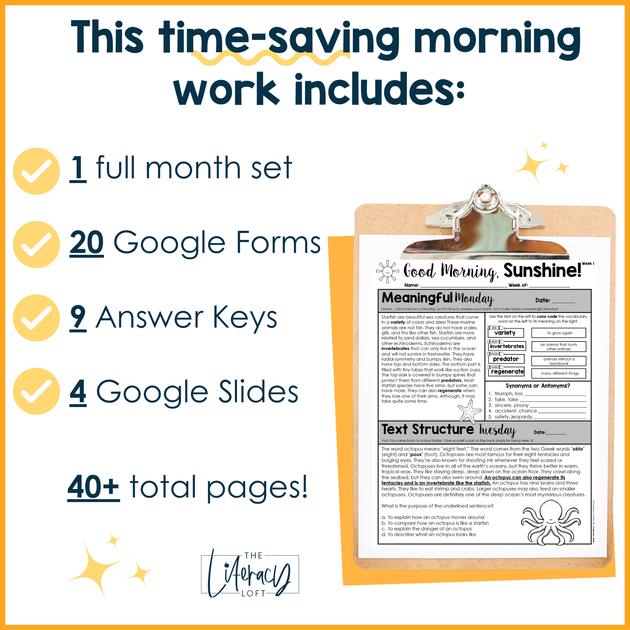 ELA Morning Work 3rd Grade {June} | Distance Learning | Google Slides ...