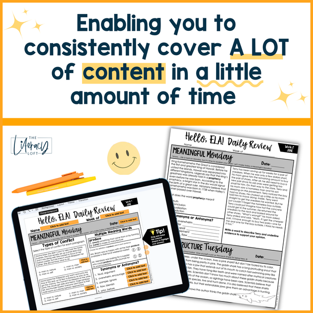 ELA Daily Review 6th Grade {June} | Distance Learning | Google Slides ...