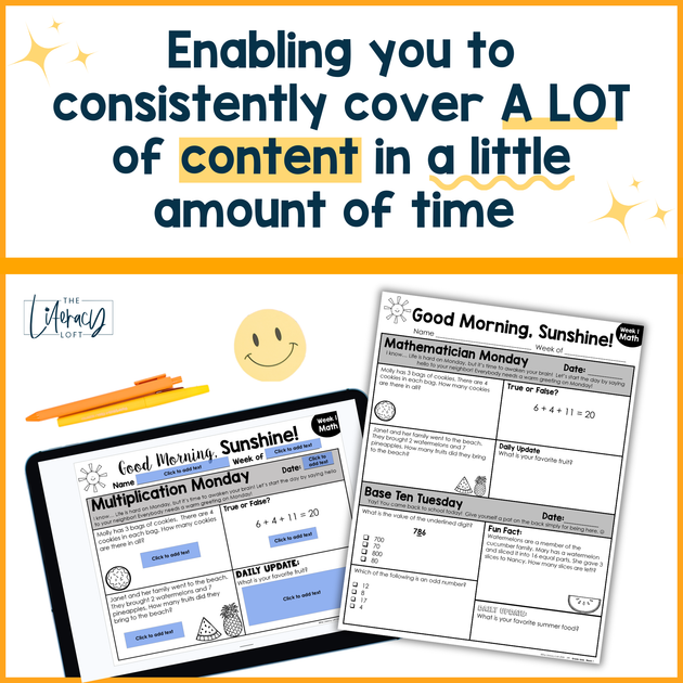 Math Morning Work 2nd Grade {June} | Distance Learning | Google Apps ...