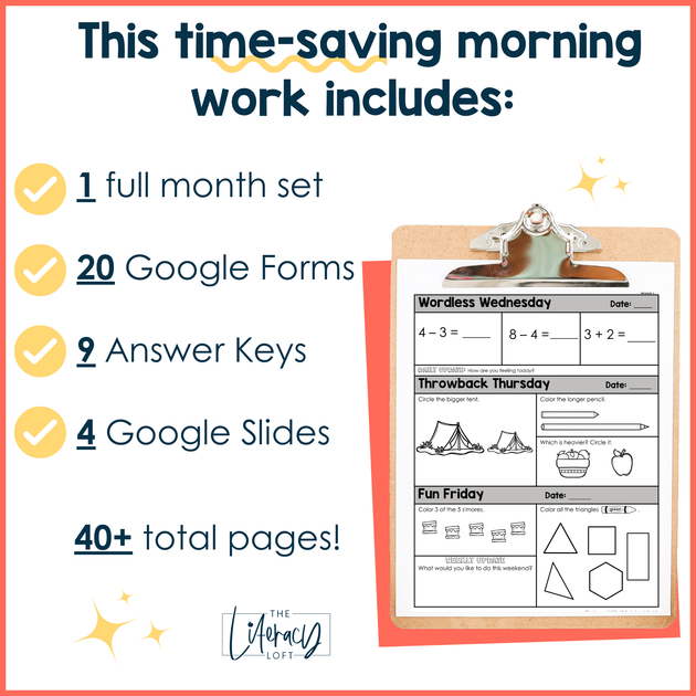 Math Morning Work 1st Grade {August} | Distance Learning | Google Apps ...