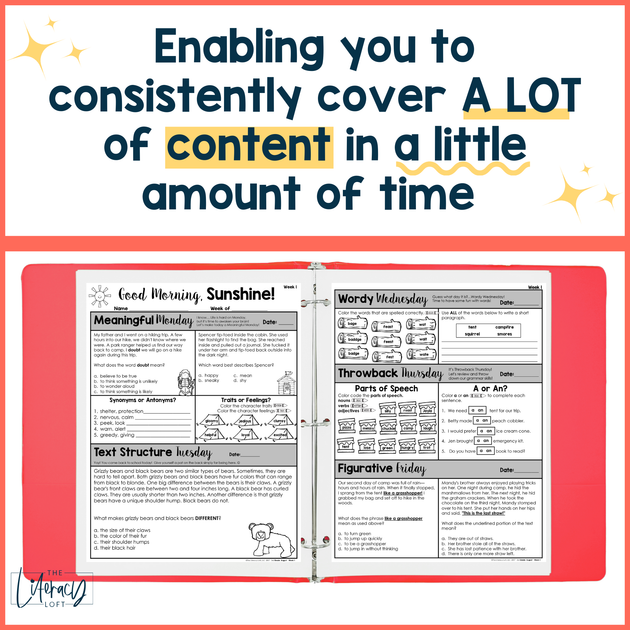ELA Morning Work 3rd Grade {August} | Google Slides – The Literacy Loft