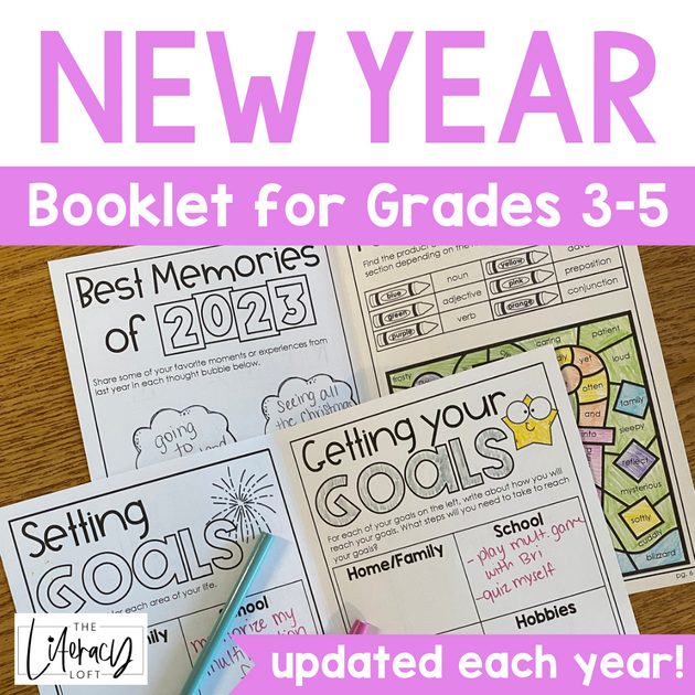2026 New Year Activity Booklet, New Year Goal Setting – The Literacy Loft