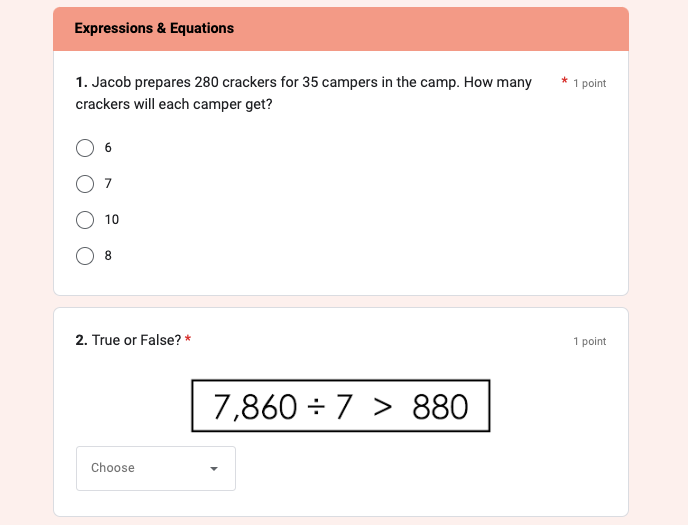 Math Weekly Assessments 6th Grade | Printable | Google Forms – The ...