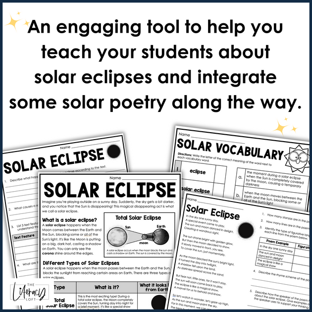 Solar Eclipse 2024 Reading Comprehension Passages Spring Activities Wo ...