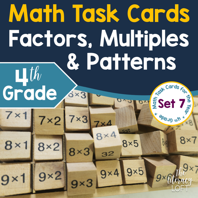 Factors, Multiples, and Patterns Math Task Cards (4th Grade) Google Sl ...