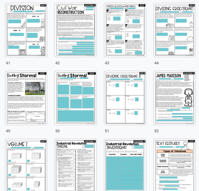 4 Week At Home Learning Packet Part 2 (5th Grade) | Distance Learning ...