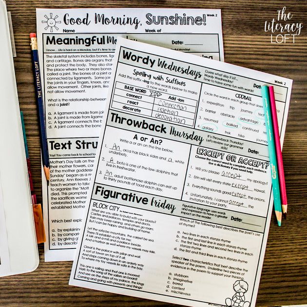 ELA + Math Morning Work 5th Grade {The Bundle} Google Slides + Forms ...