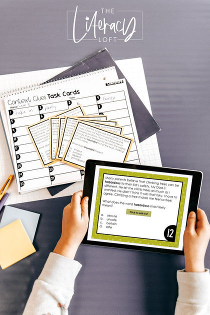 Context Clues Literature Task Cards 4th Grade | Google Slides & Forms ...