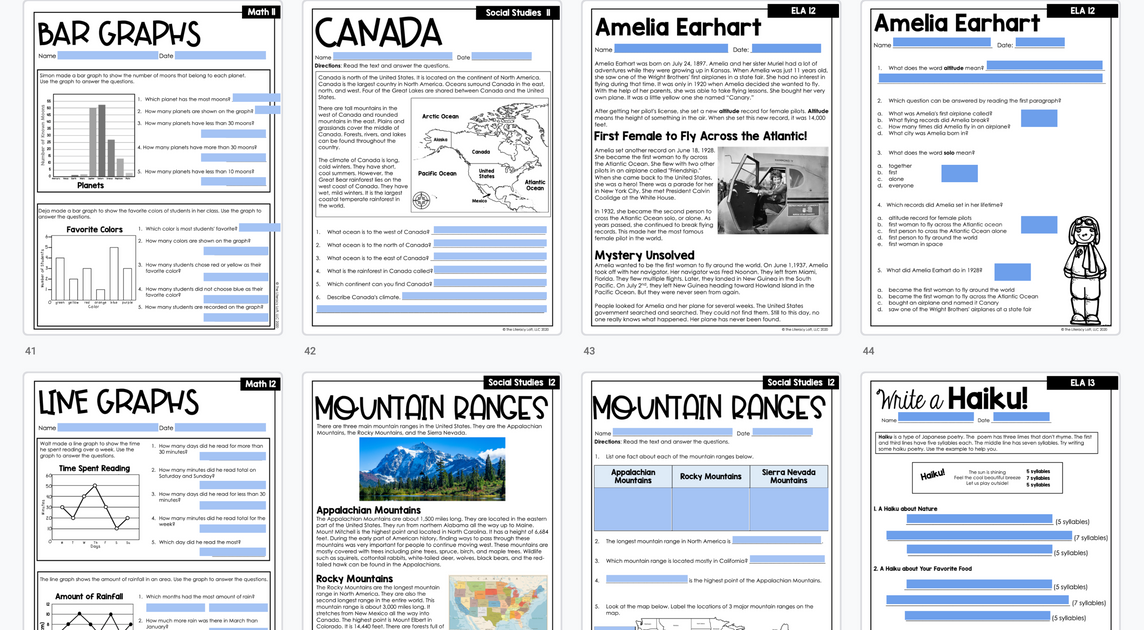 4 Week At Home Learning Packet Part 2 (3rd Grade) | Distance Learning ...