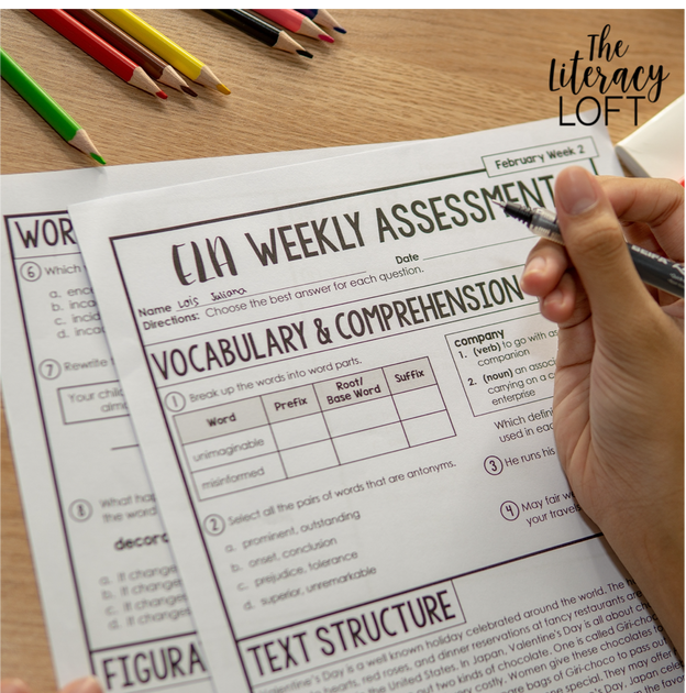ELA Weekly Assessments Grades 7-8 Bundle | Google Forms – The Literacy Loft