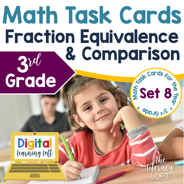 Fraction Equivalence and Comparison Task Cards (3rd Grade) Google Slid ...