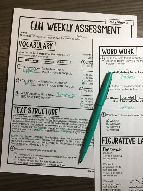 ELA Weekly Assessments 3rd Grade | Printable | Google Forms – The ...