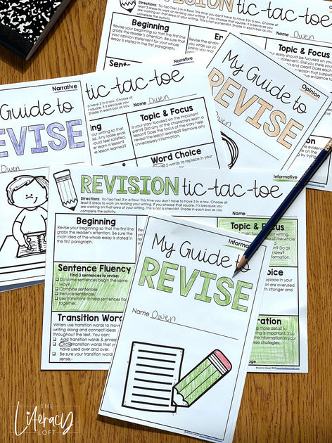 Revising Strategies I Revision Tic Tac Toe – The Literacy Loft