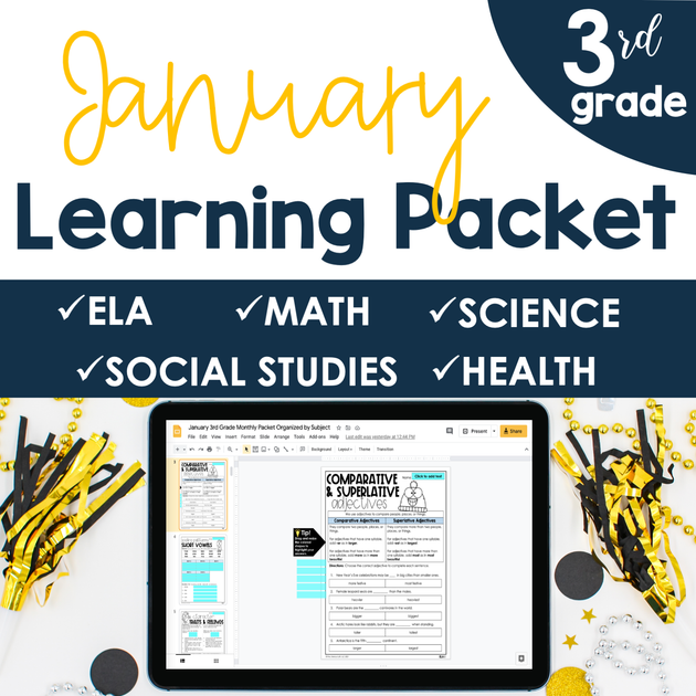 January No Prep Packet 3rd Grade – The Literacy Loft