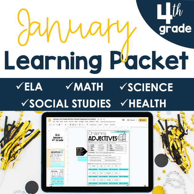 January No Prep Packet 4th Grade – The Literacy Loft