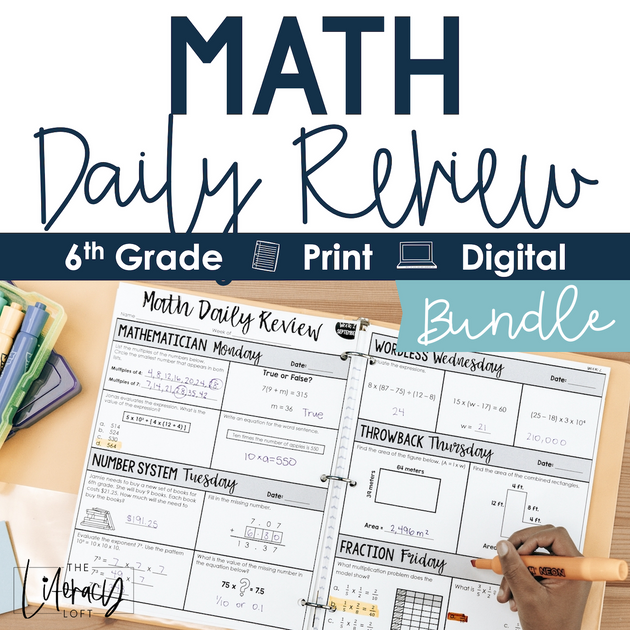 Math Daily Review 6th Grade Bundle | Printable | Google Apps – The ...